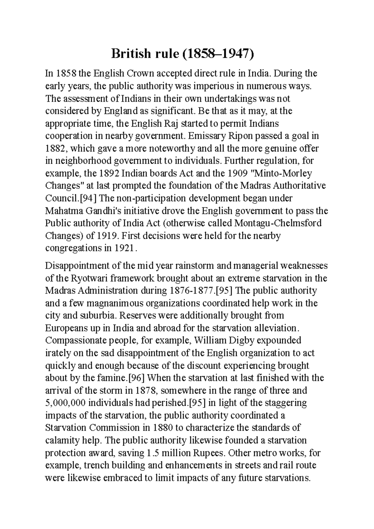 British rule (1858–1947) - British rule (1858–1947) In 1858 the English ...