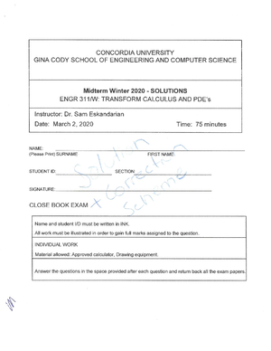 Cheat Sheet ENGR 311 Midterm - ENGR 311 - Studocu