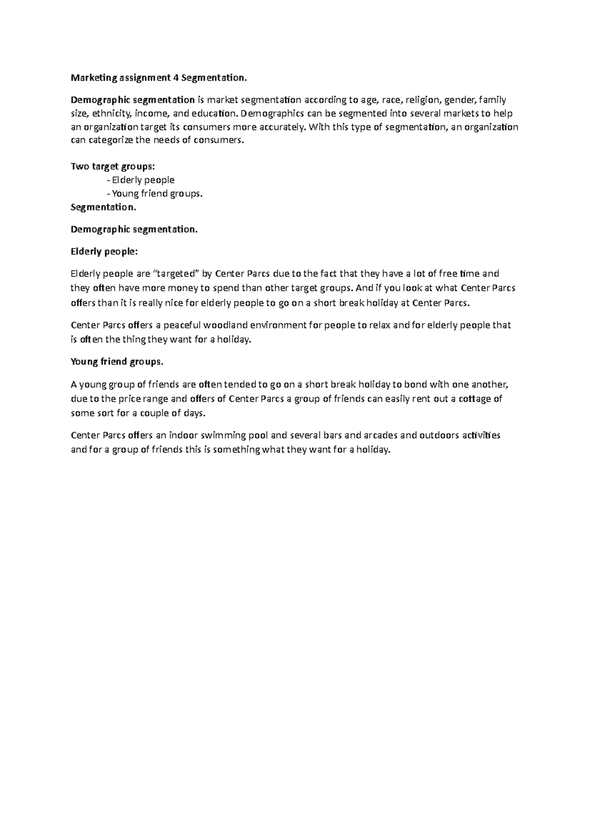 Marketing assignment 4 Segmentation - Marketing assignment 4 ...