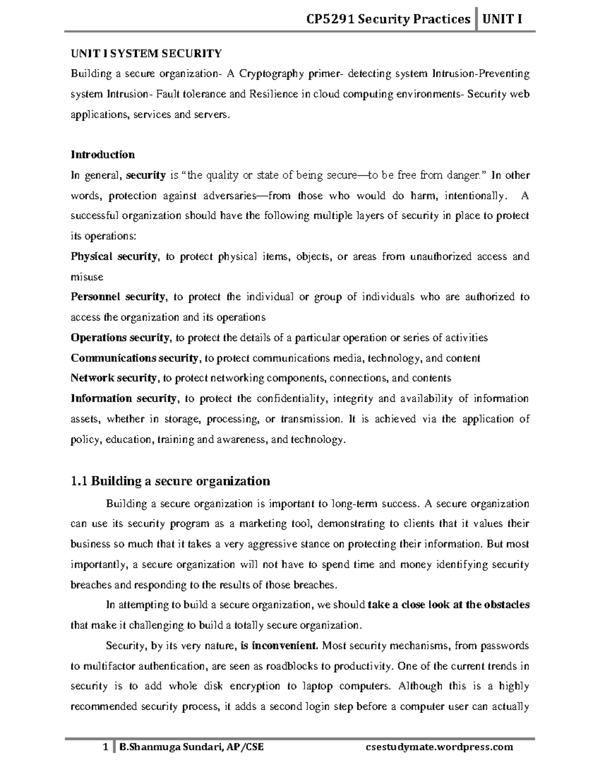 Unit-i-sp - Notes for Security Practices Unit I - UNIT I SYSTEM ...