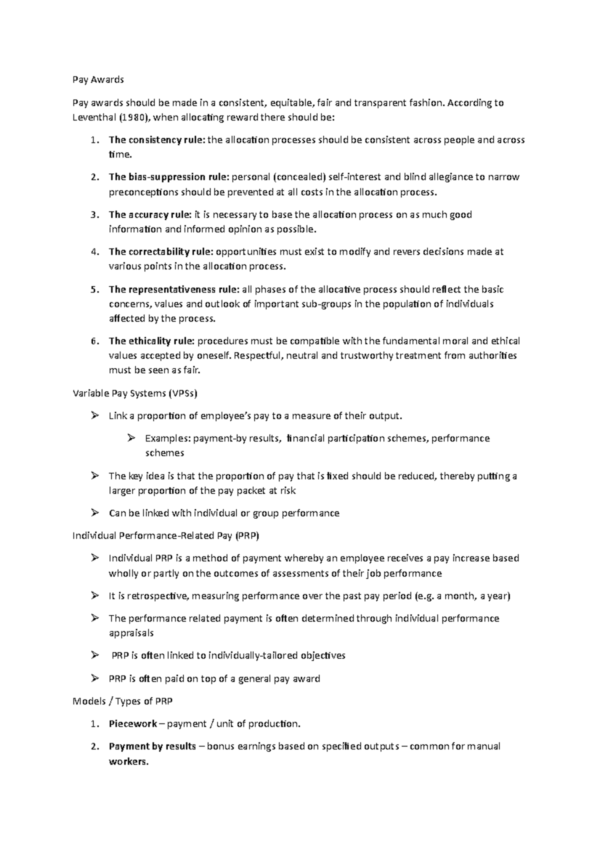 Pay Awards - Pay Awards Pay awards should be made in a consistent ...