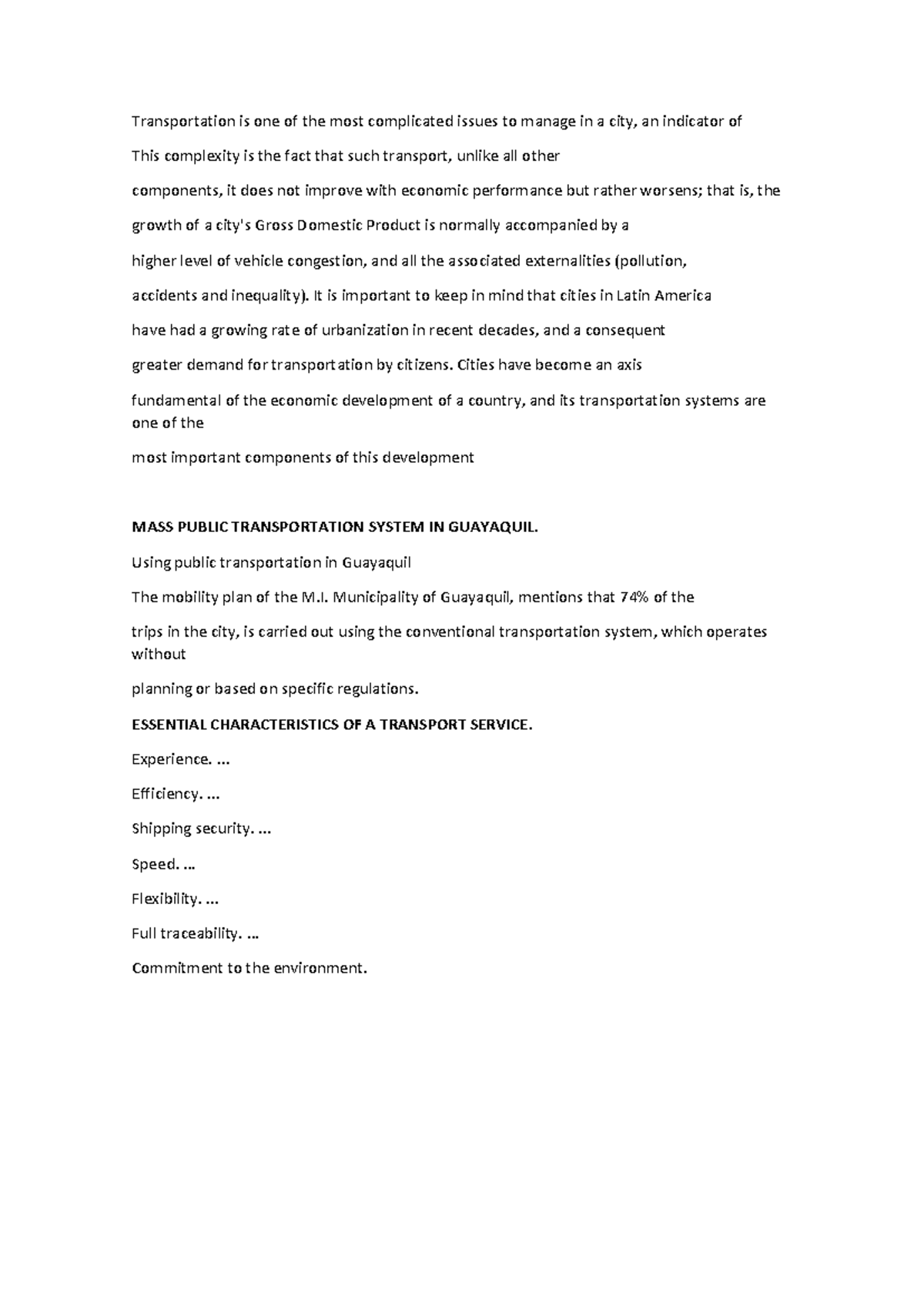 454545 - sde - Transportation is one of the most complicated issues to ...