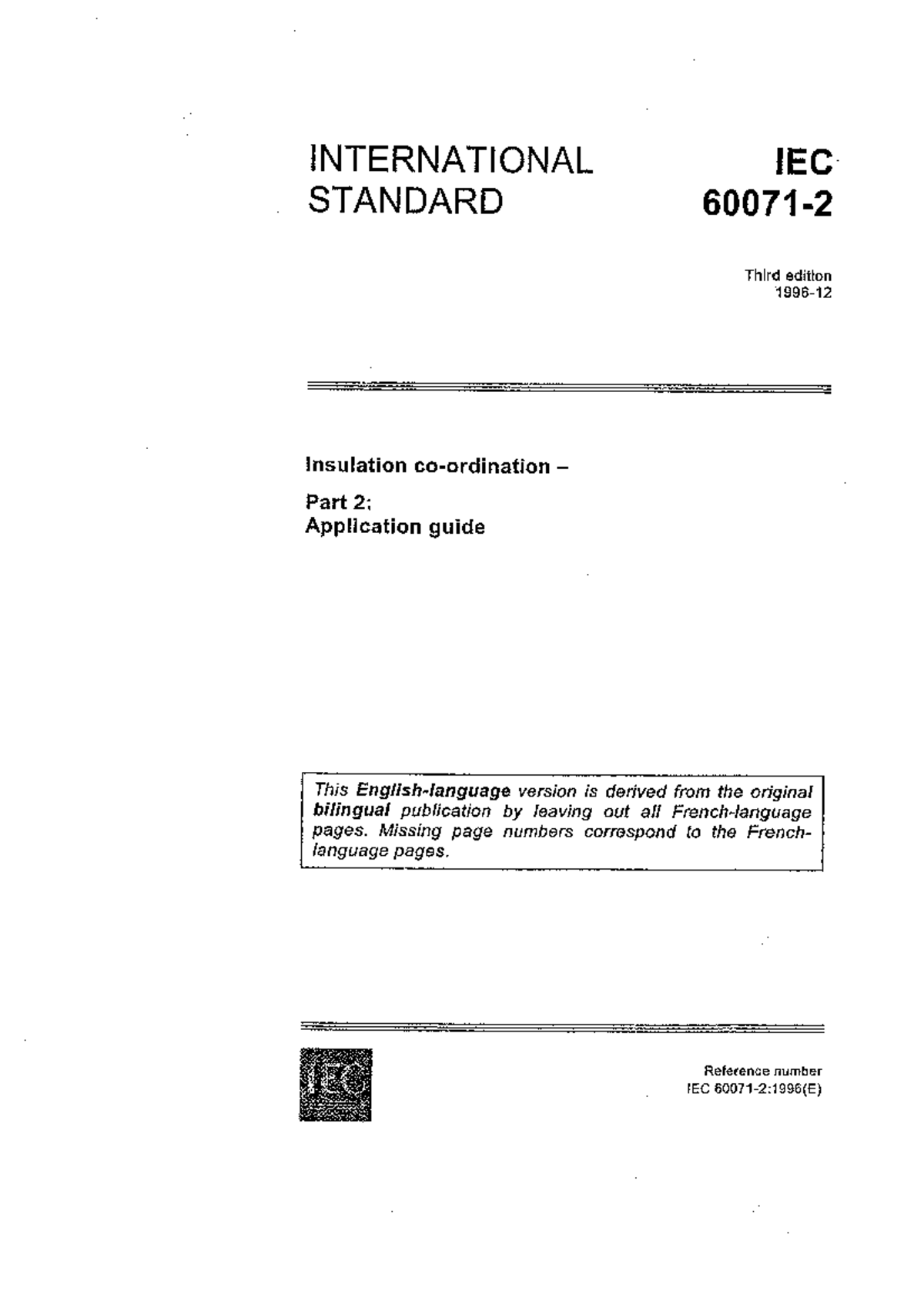 Pdfcoffee - asignatura - INTERNATIONAL IEC STANDARD Third edition Insulation Part 2: Application ...