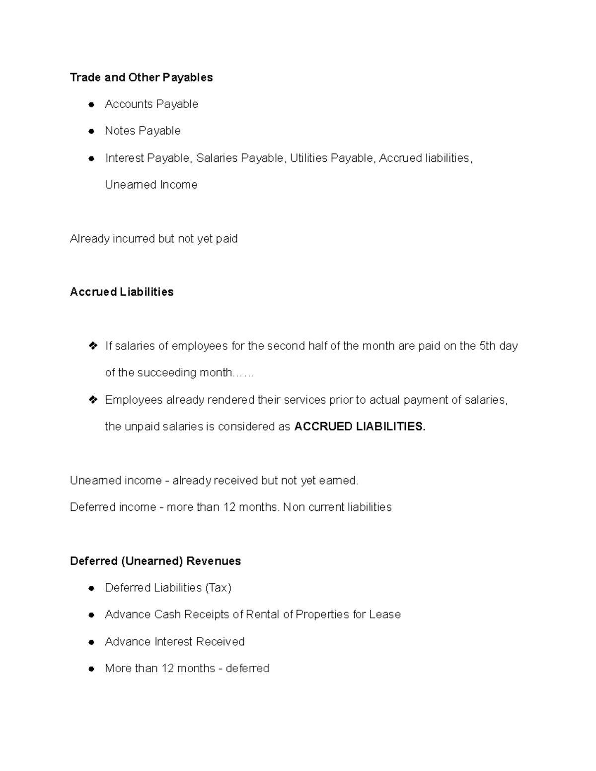 Analysis Report for Financial Part 6 - Trade and Other Payables ...