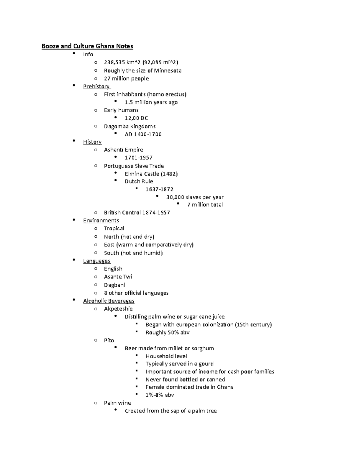 Booze and Culture Ghana Notes - Studocu