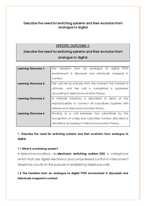 Demonstrate an understanding of Network Element Commissioning ...