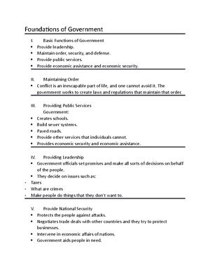 Chapter 1 Foundations of Government - Chapter 1: Foundations of ...