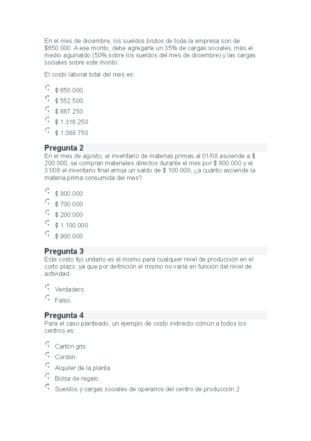 TP 1 contabilidad de costos - En el mes de diciembre, los sueldos brutos de toda la empresa son ...