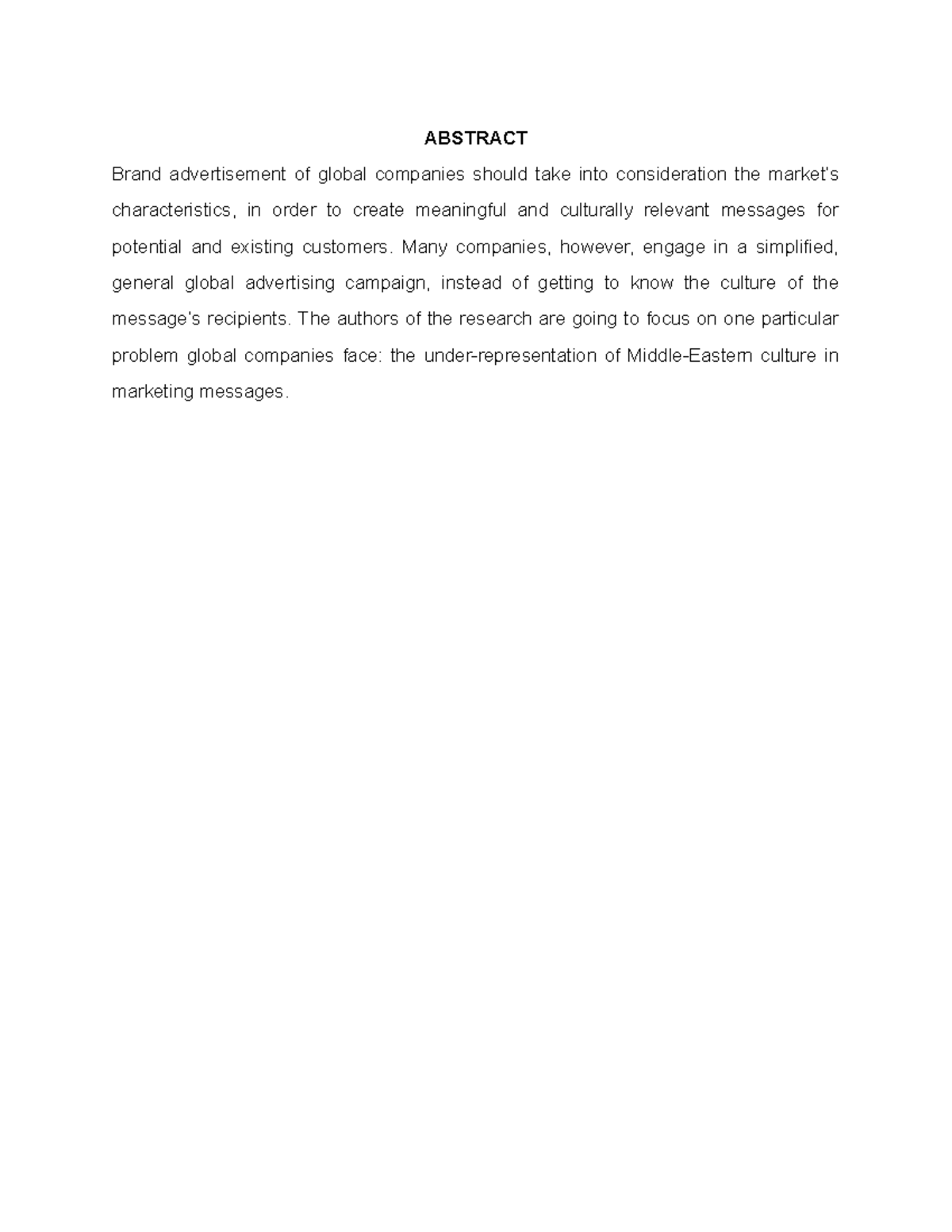 Global Brands - Research - ABSTRACT Brand advertisement of global ...