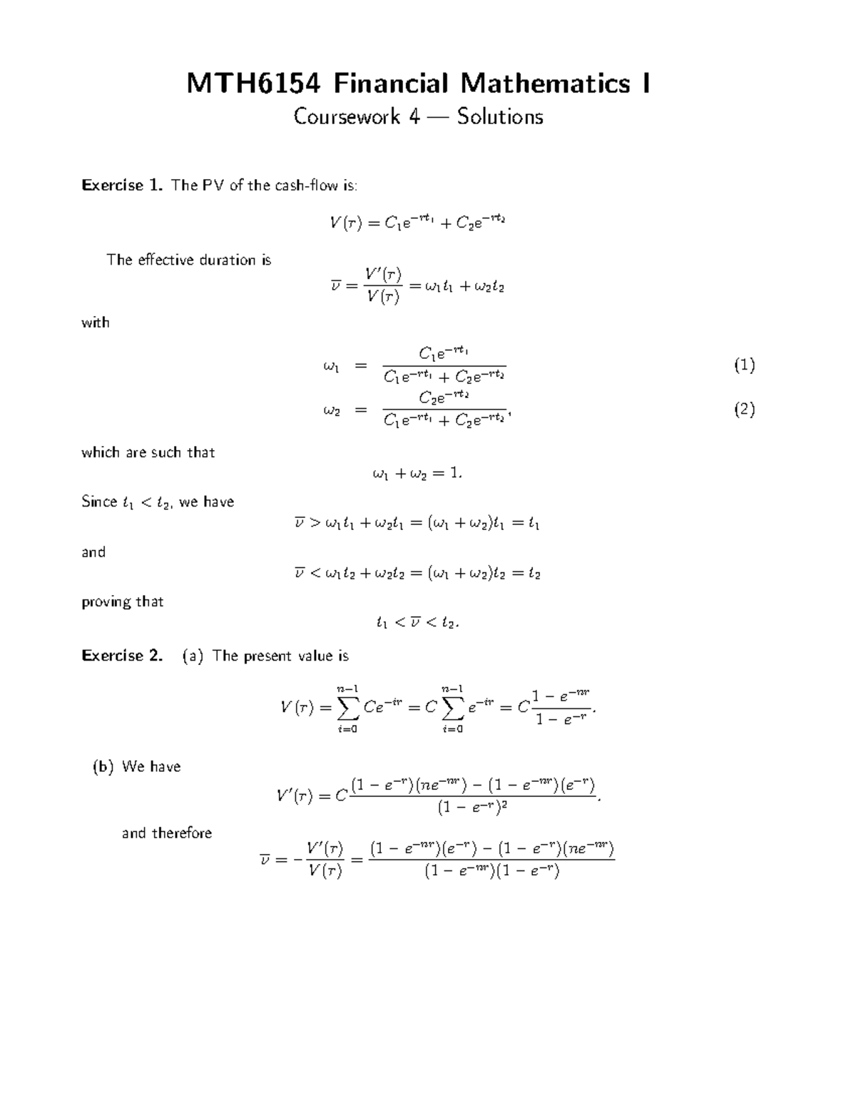 MTH6121 2017-2018 Assignment 4 - Solutions - MTH6154 Financial ...