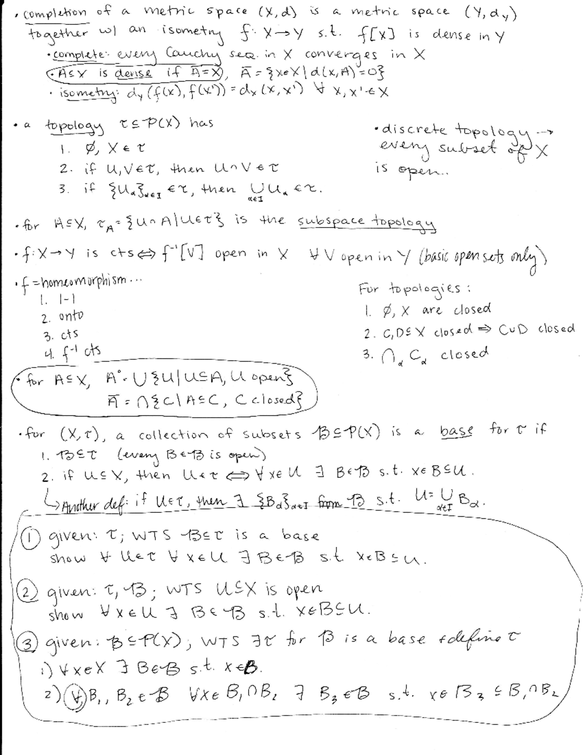 Topology Final Exam Review - i5 vuetnc is dzurse y 5 Y y s. i,e X covl ...