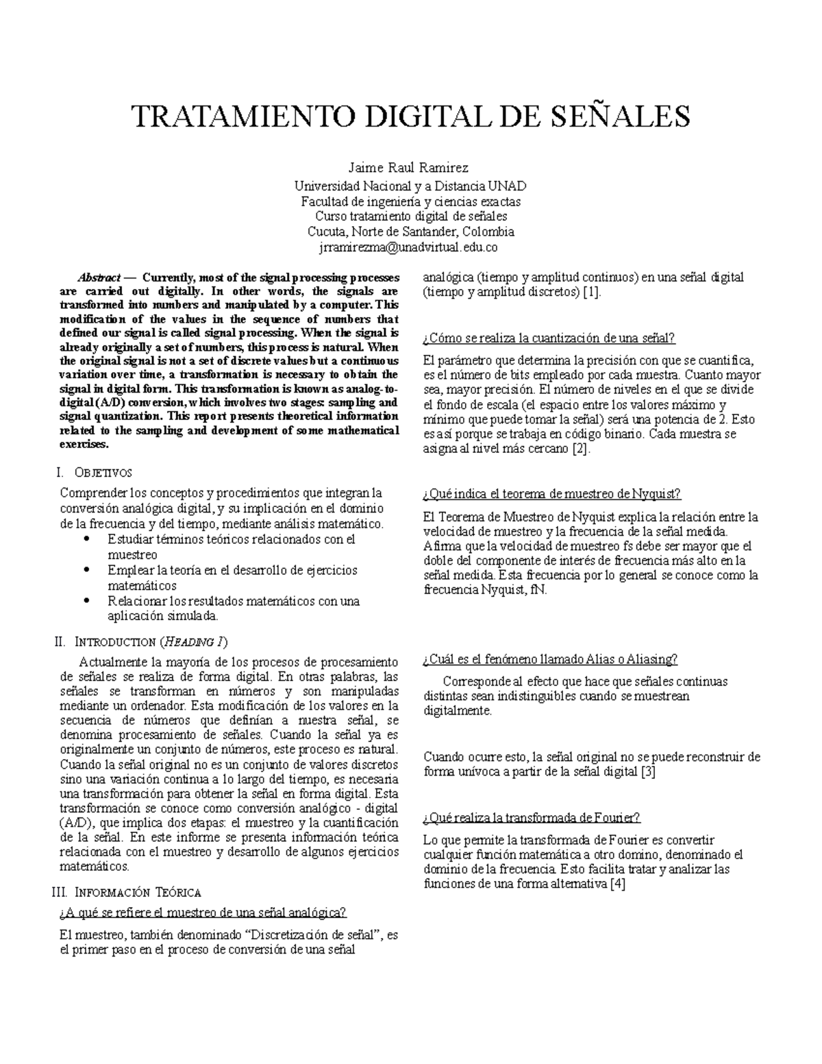 Jaime Grupo 11 Tarea 2 - TRATAMIENTO DIGITAL DE SEÑALES Jaime Raul ...