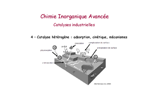 Chimie iorganique avancée - Chimie Inorganique Avancée Catalyses ...