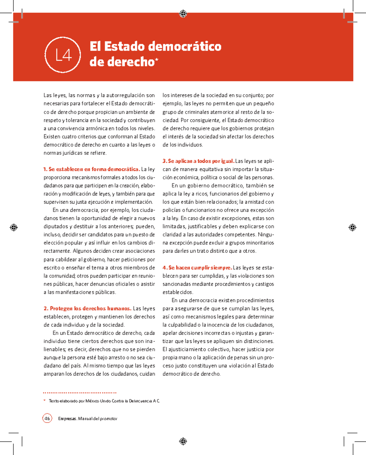 El Estado Democraticode Derecho - 46 Empresas. Manual del promotor L El ...