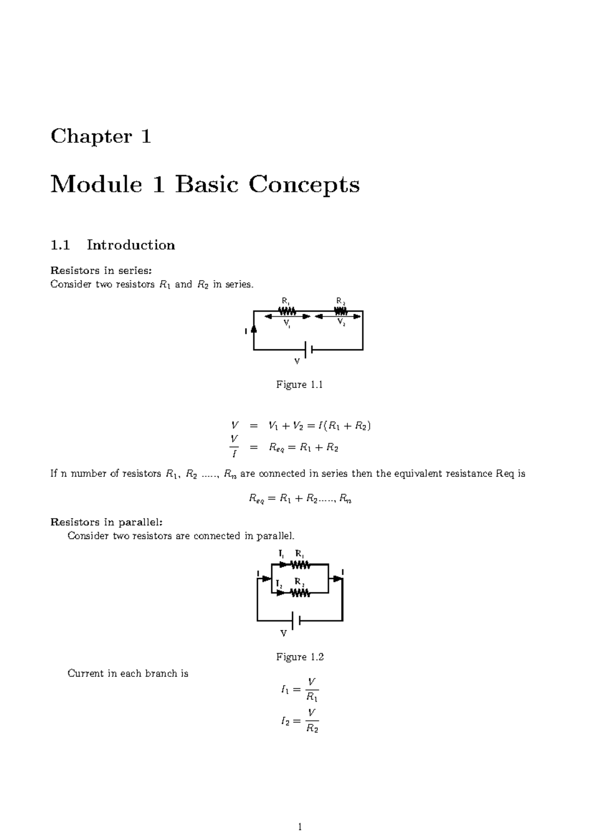 Source-transformation - Chapter 1 Module 1 Basic Concepts 1 Introduction Resistors in series ...