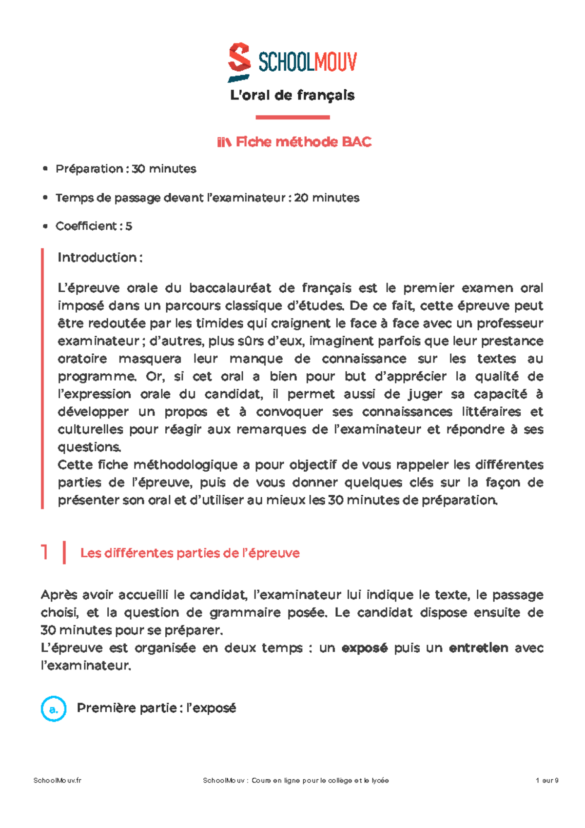 L-oral-de-francais fiche-methode-bac - L'oral de français Fiche méthode ...