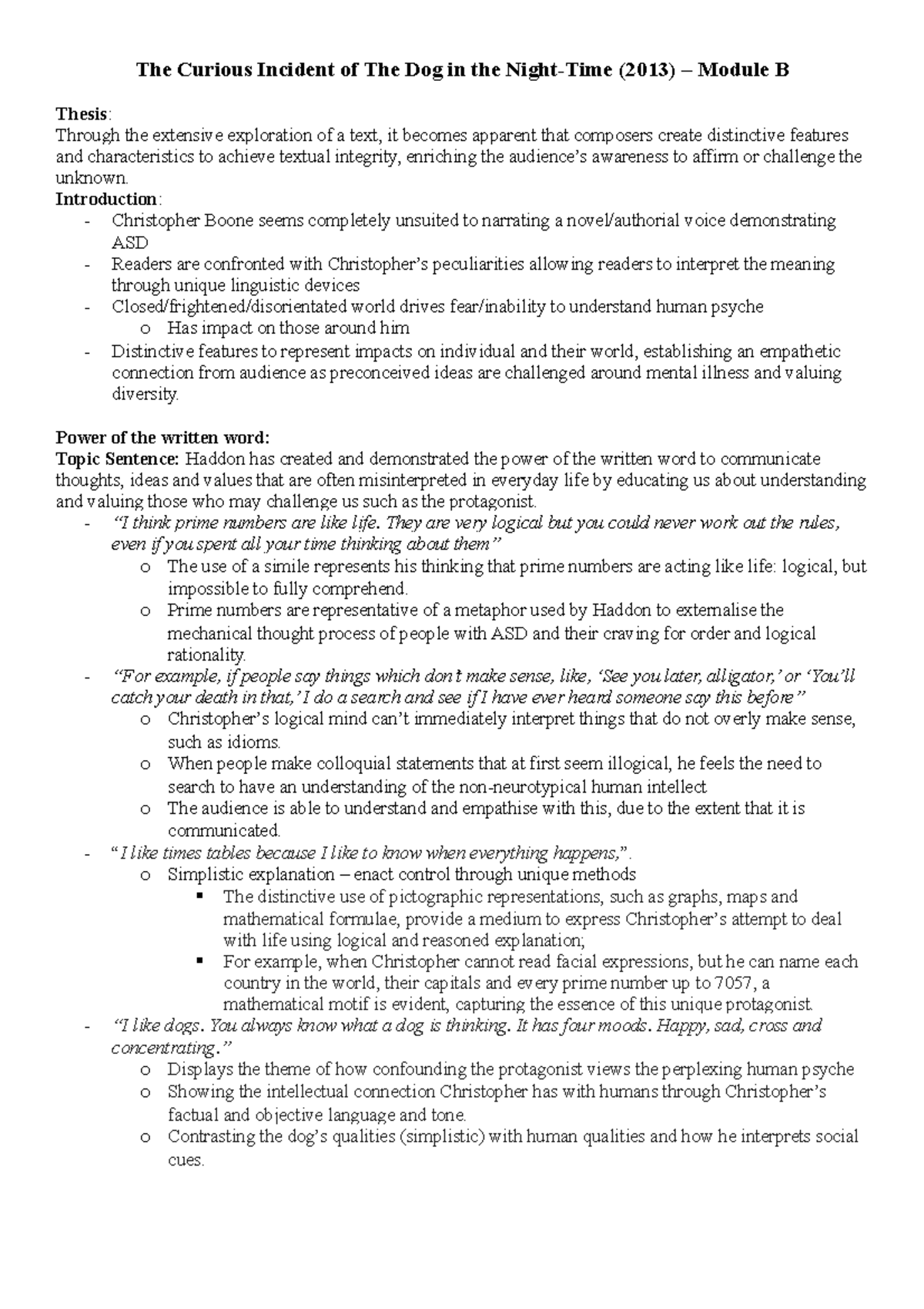 The Curious Incident of The Dog in the Night - Introduction ...