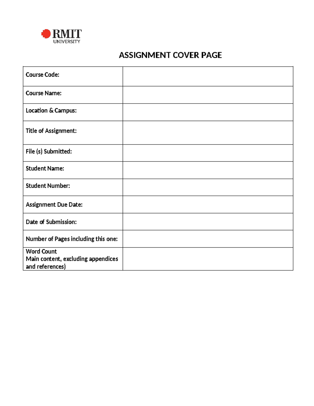 Assignment Cover Page - Sample 3 - Individual - Digital Marketing ...