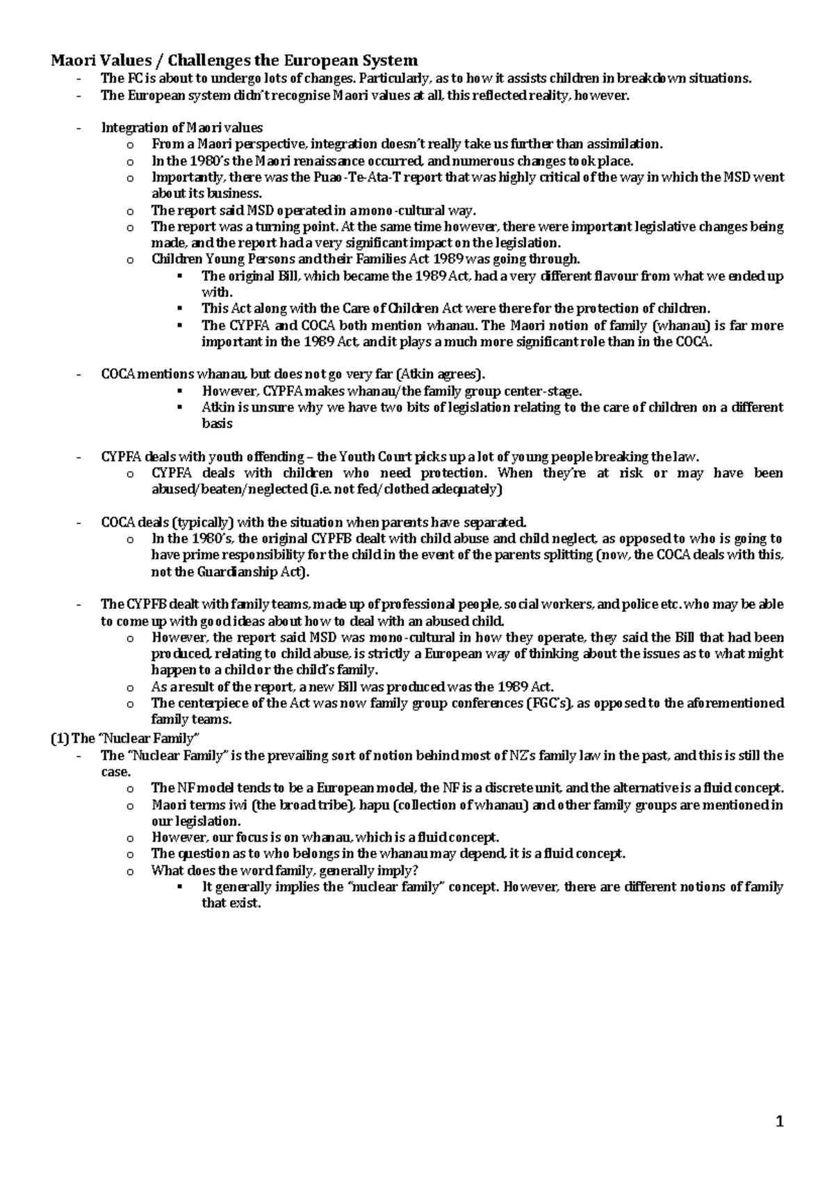 Laws 370 final exam notes - Maori Values Challenges the European System ...
