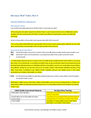 Gerontology Case Red Yoder Part2 GRQ - Sherman “Red” Yoder, Part 2 ...