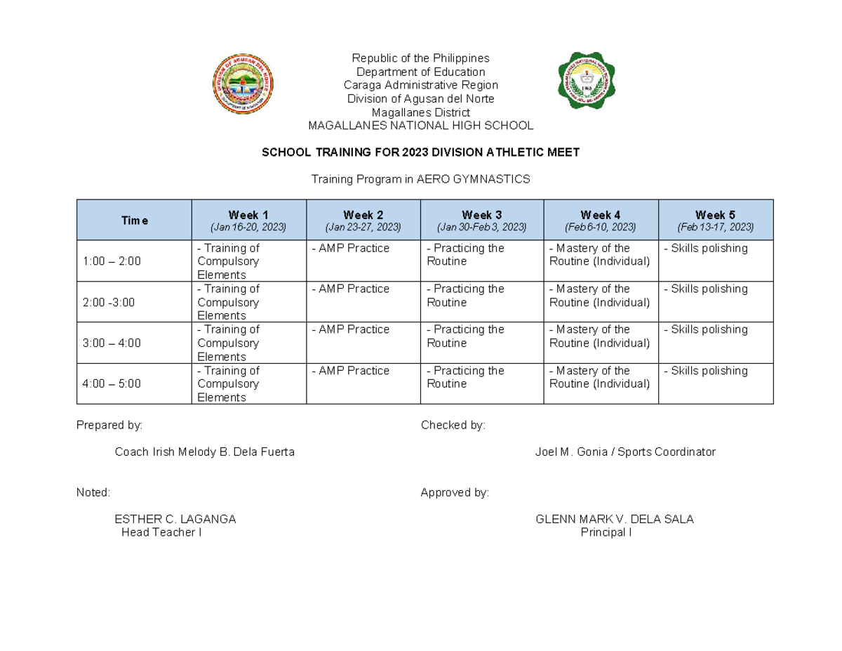 Training- Program-BY- Event - Republic of the Philippines Department of ...