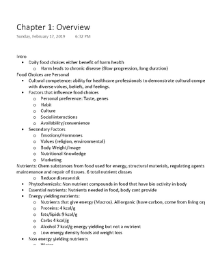 Nutrition 141 - professor Nicole Tekkora - lecture notes and study ...