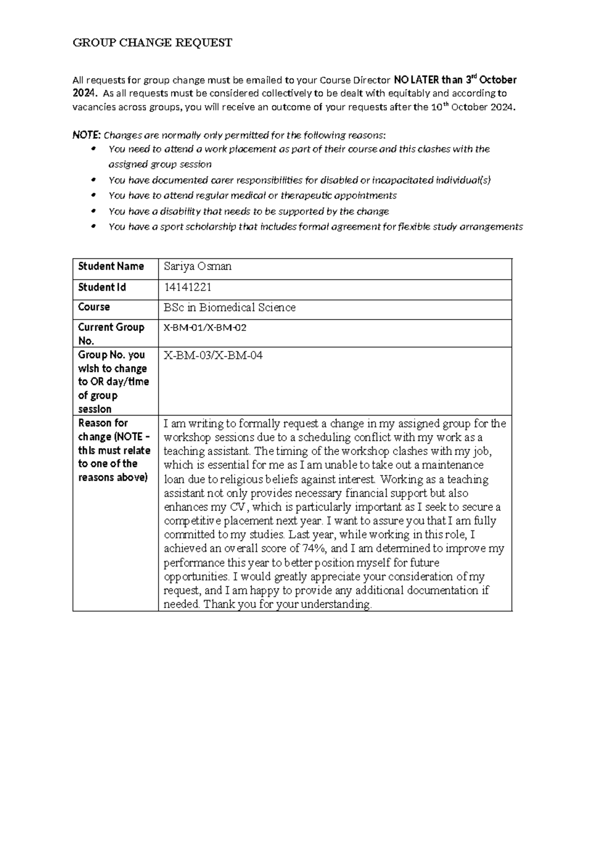 Group Change Request Form - GROUP CHANGE REQUEST All requests for group ...