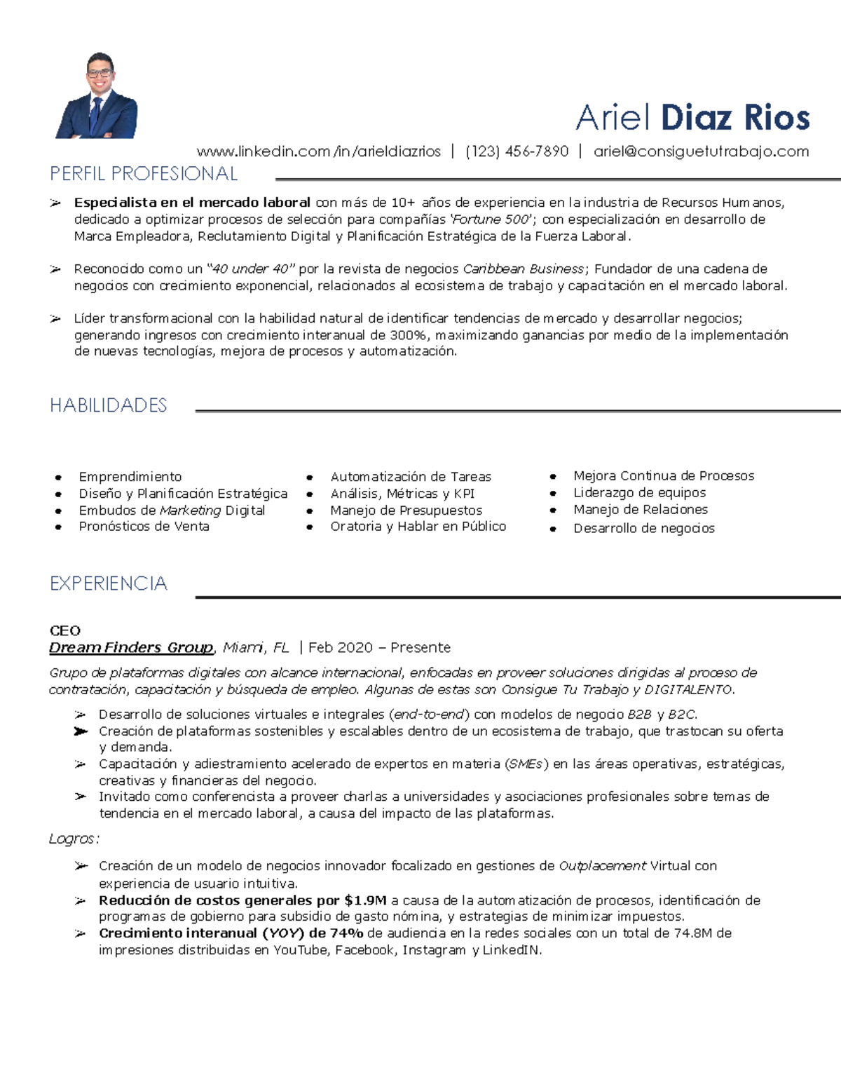 ADR CV Español - Adr cv - Ariel Diaz Rios linkedin/in/arieldiazrios ...