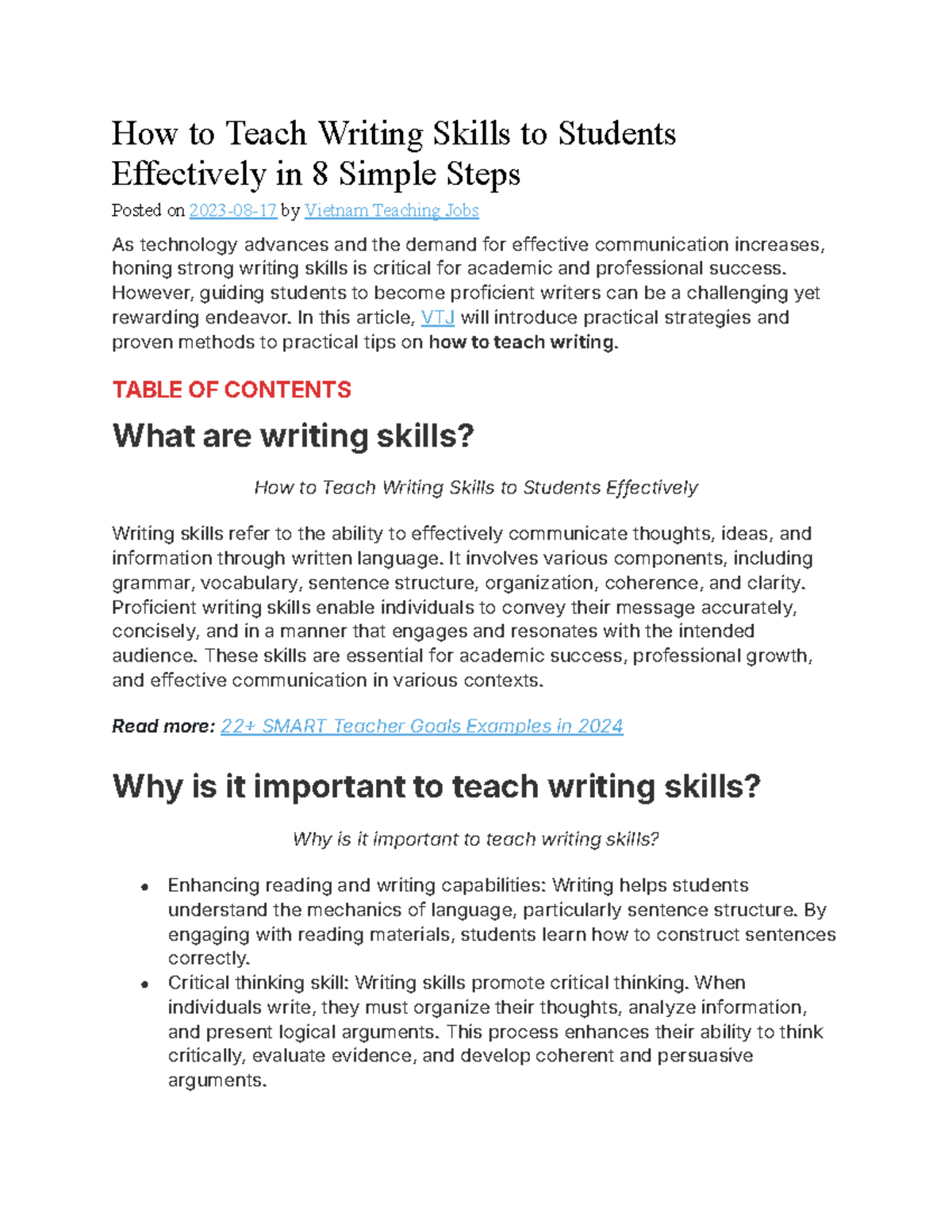 How to Teach Writing Skills to Students Effectively in 8 Simple Steps ...