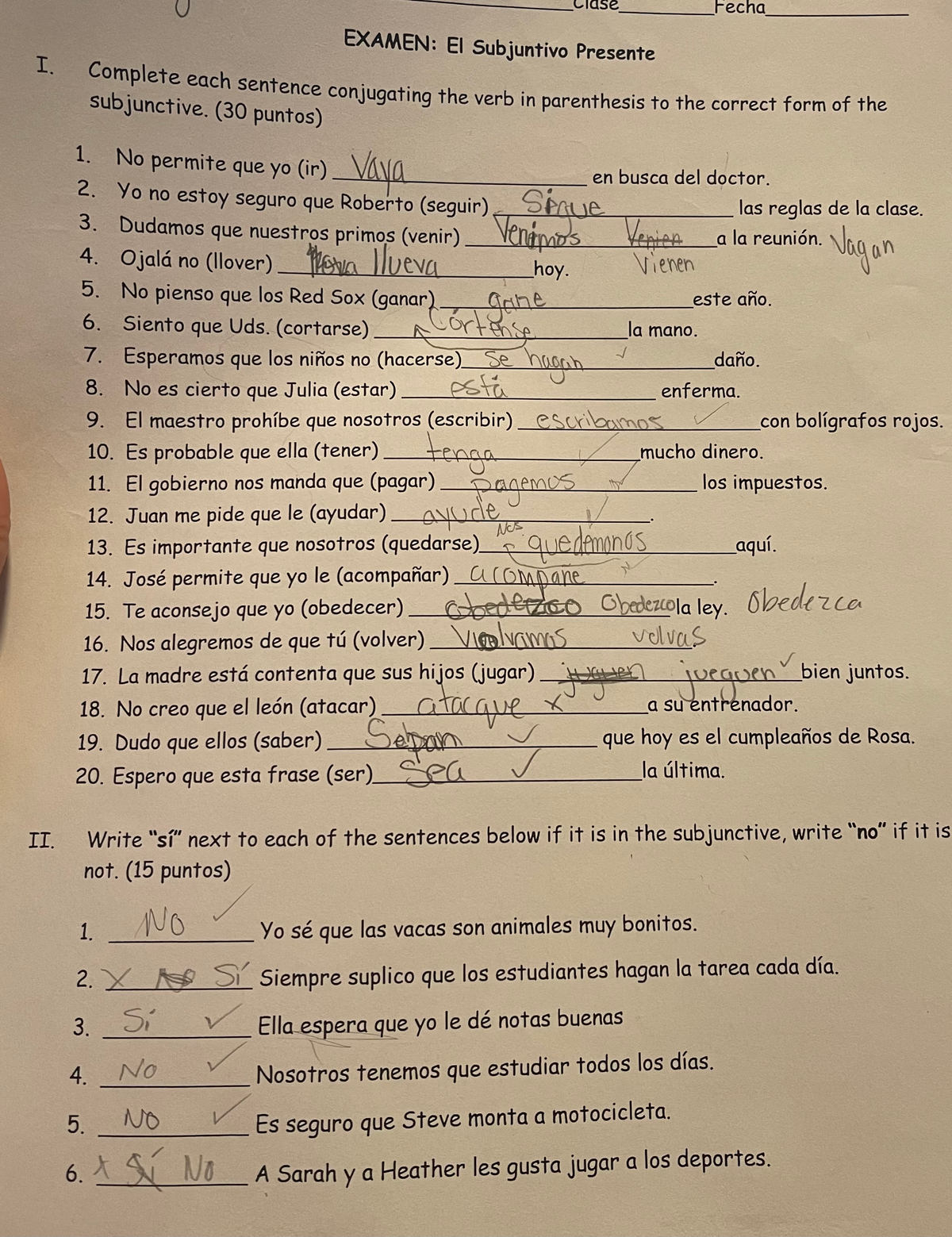 Present tense subjunctive quiz - HISP-S 100 - Studocu