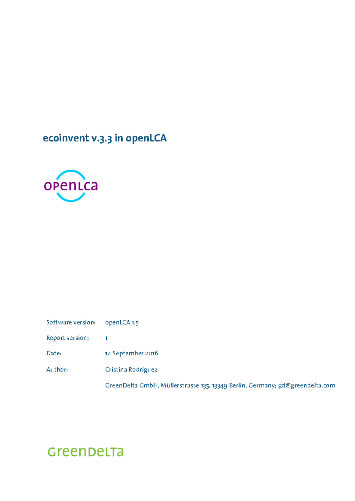 Ecoinvent 3 3 in open LCA - ecoinvent v.3 in openLCA Software version ...