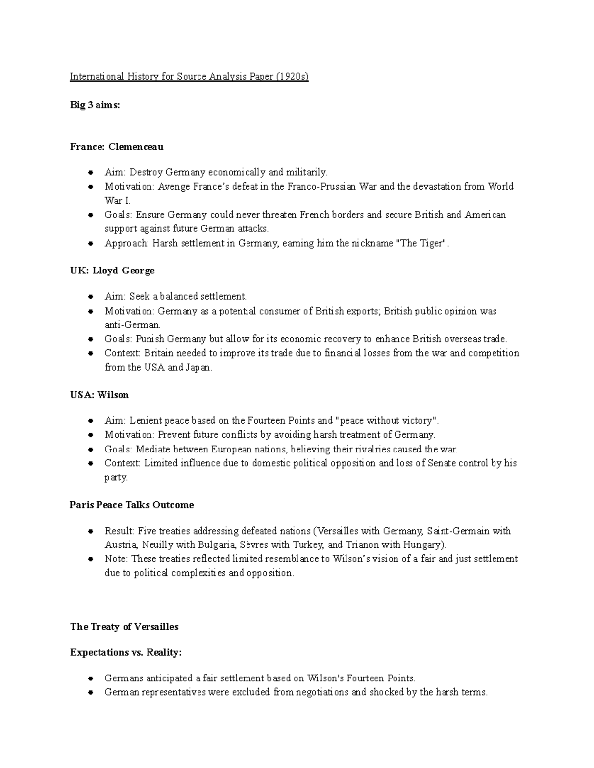 International option (1920s) source analysis notes for contextual ...