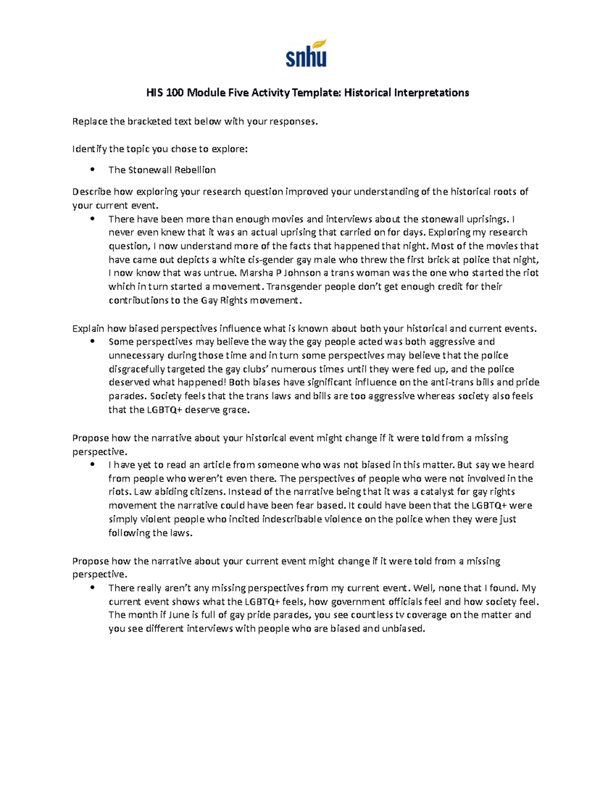 HIS 100 Module Five Activity Template (1) - HIS 100 Module Five Ac琀椀 ...