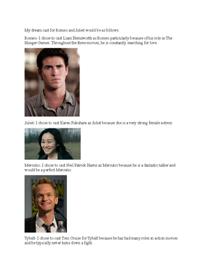 The Actor - Homework Assignment - Please write a minimum of 100 words ...