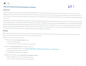 Week 2 Memo assignment Rubric guidelines - Wh 2 MBA 687 Module Two Memo ...