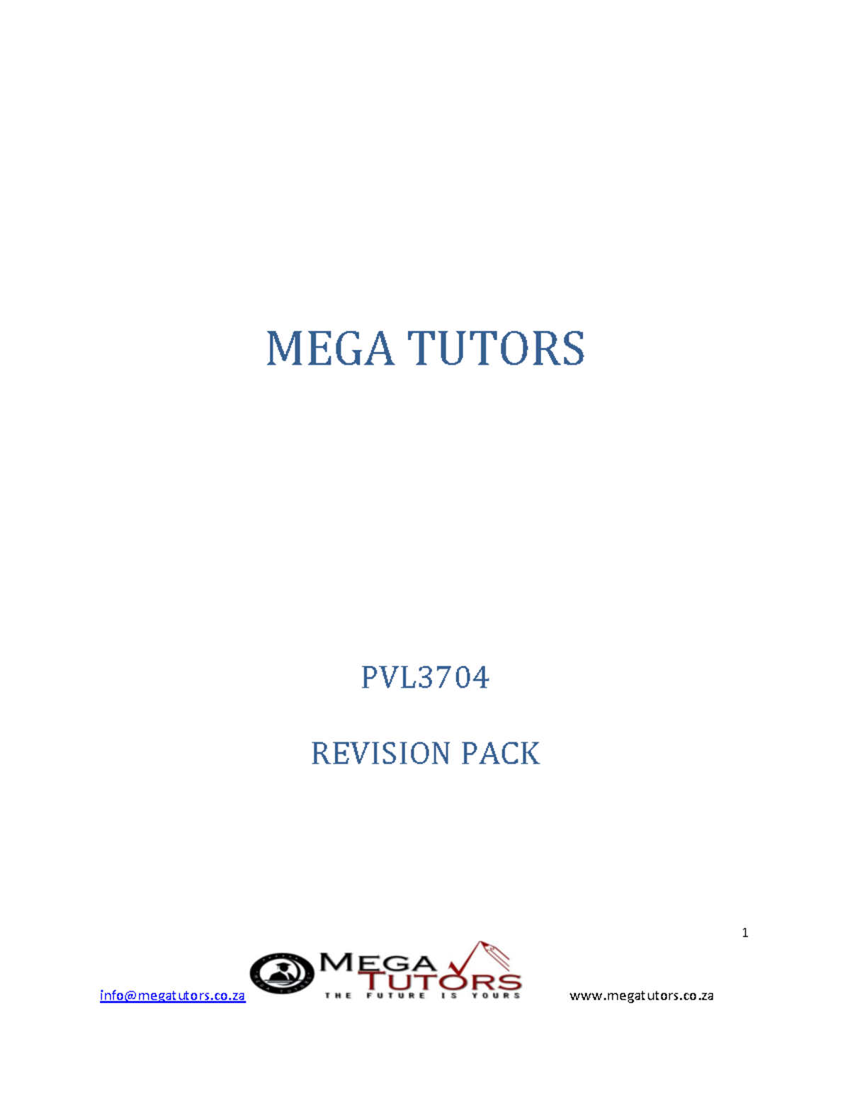 PVL3704 - Exam pack 4 - EXAM PACK - 1 MEGA TUTORS PVL REVISION PACK 2 CONTENTS MAY/JUNE - Studocu