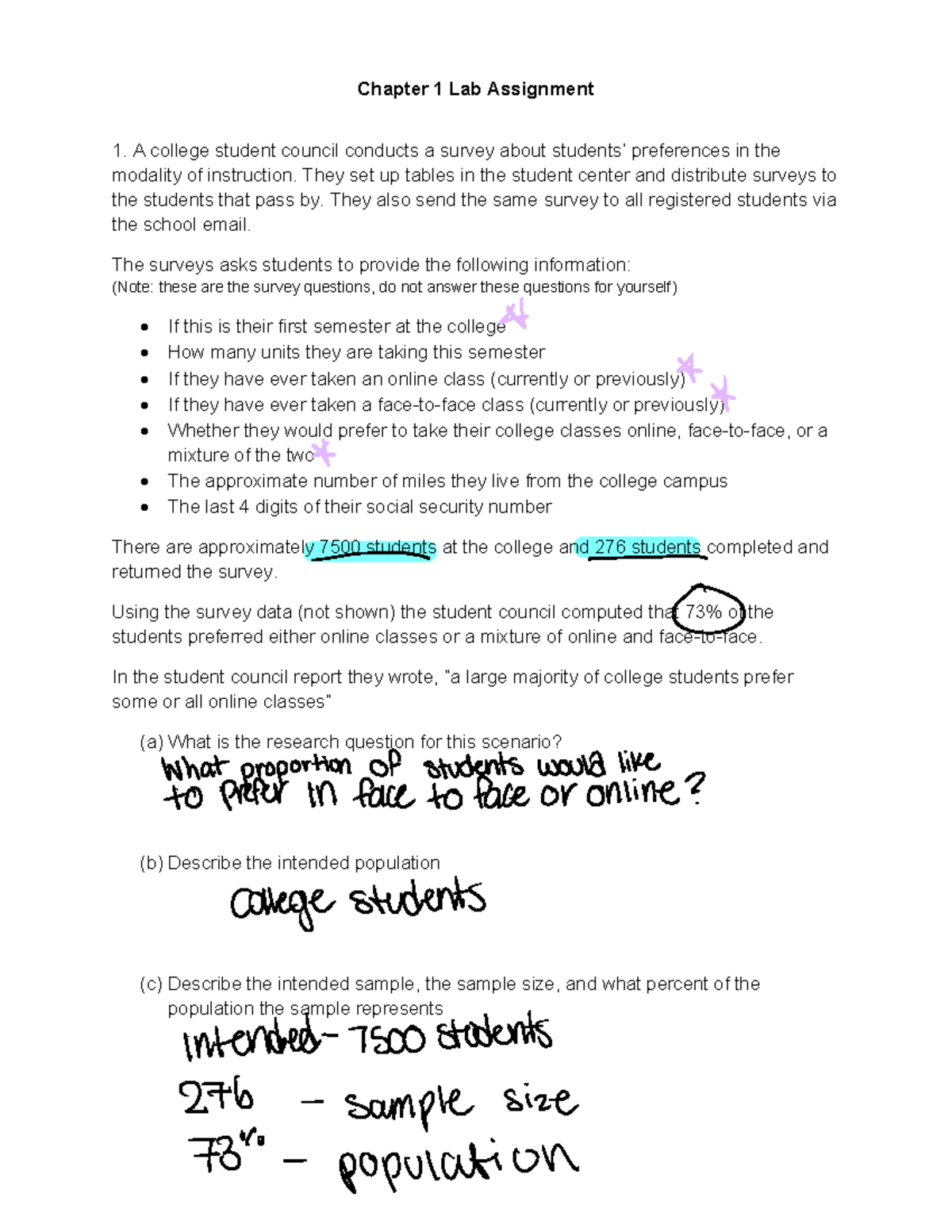 Ma110.s24.Lab 1 - n/a - Chapter 1 Lab Assignment 1. A college student ...