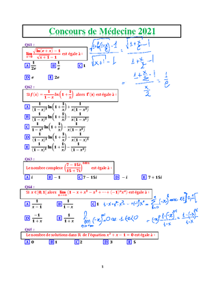Analyse 1 - Université Mohammed V. Année : 2014-2015. Faculté des ...