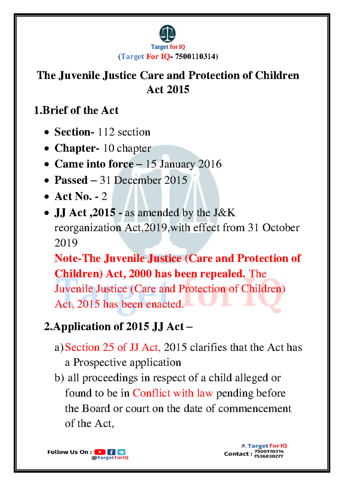 JJ Act,2015 27273025 2024 10 23 13 55 - (Target For IQ- 7500110314) The Juvenile Justice Care ...