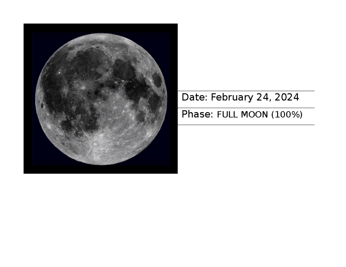 Moon jounal - Moon journal - Date: February 24, 2024 Phase: FULL MOON ...