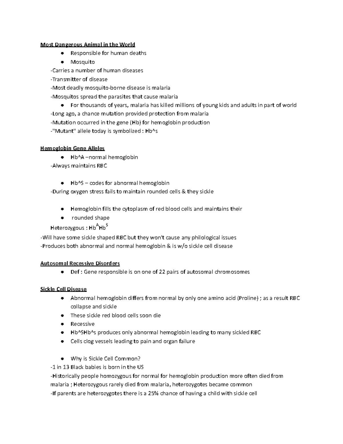 Human Genetic Disorders Lecture Notes - Google Docs - Most Dangerous ...