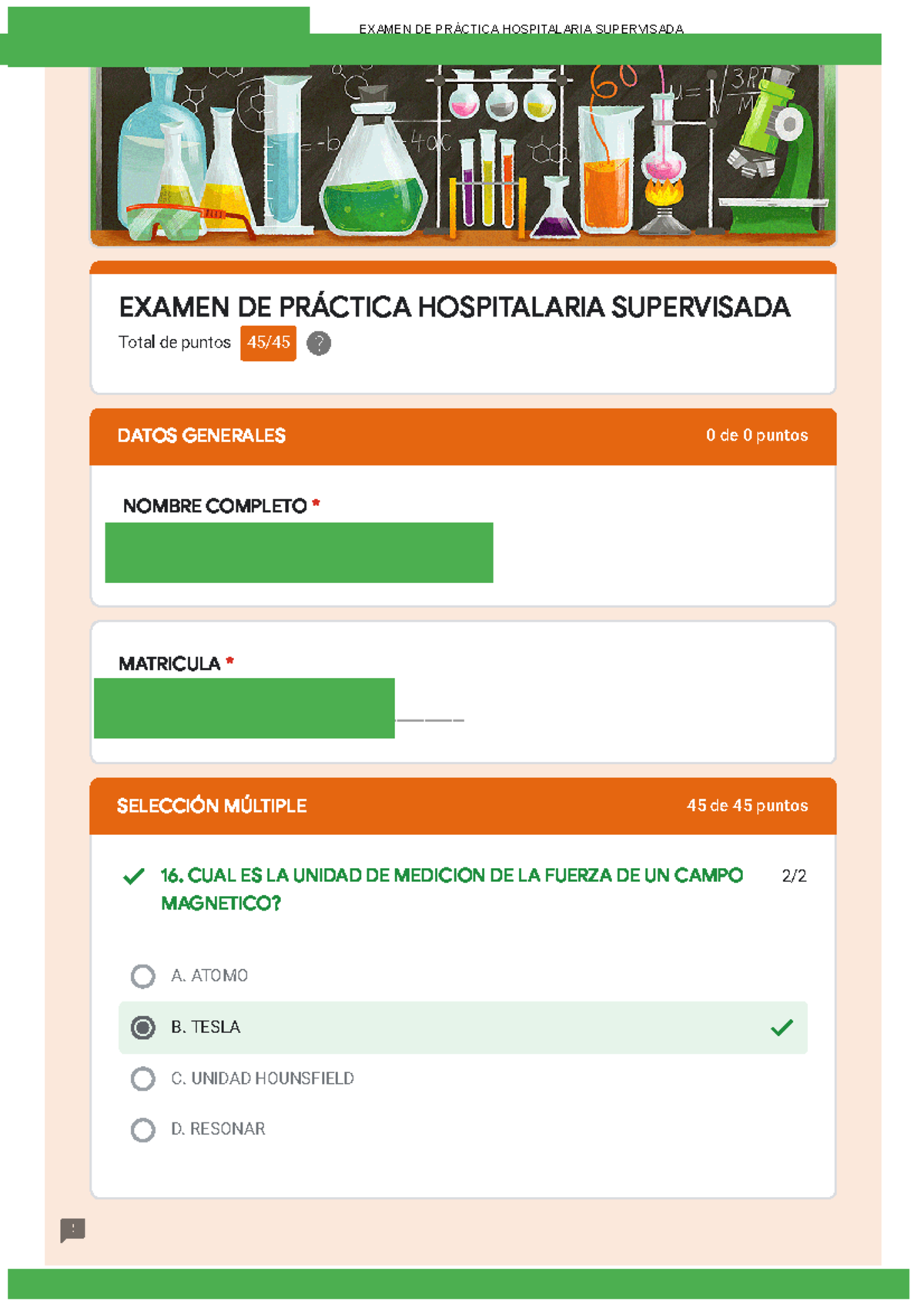 Examen DE Práctica Hospitalaria Supervisada - DATOS GENERALES 0 de 0 ...