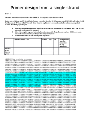 Primer design from double strand DNA - Primer design from double ...