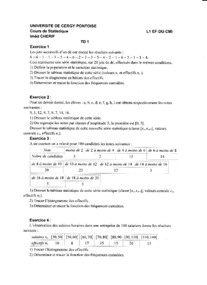 Chap 2 - S. Robin L3 Gestion et Finance Cours de Statistiques Focus sur ...