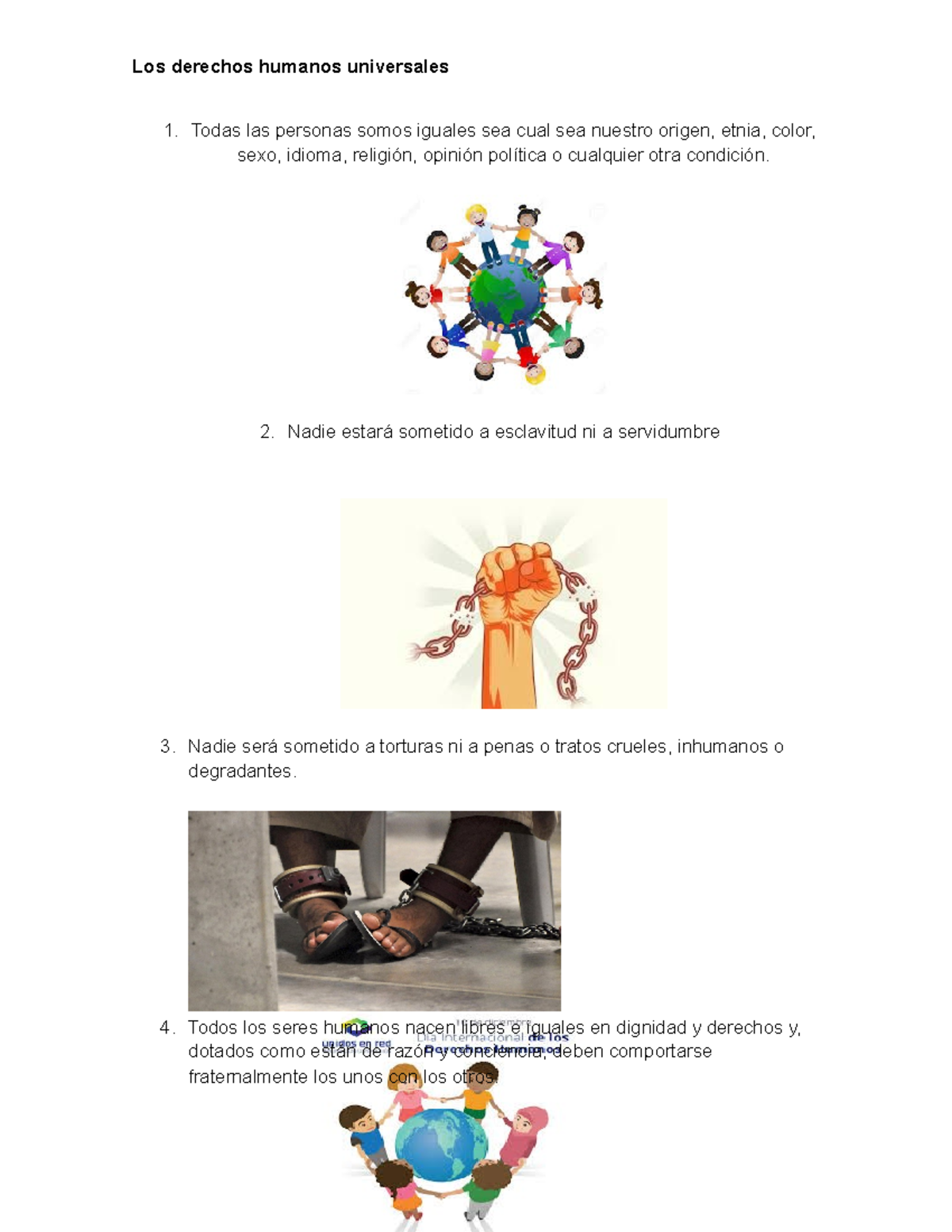 Los derechos humanos universales - Los derechos humanos universales ...