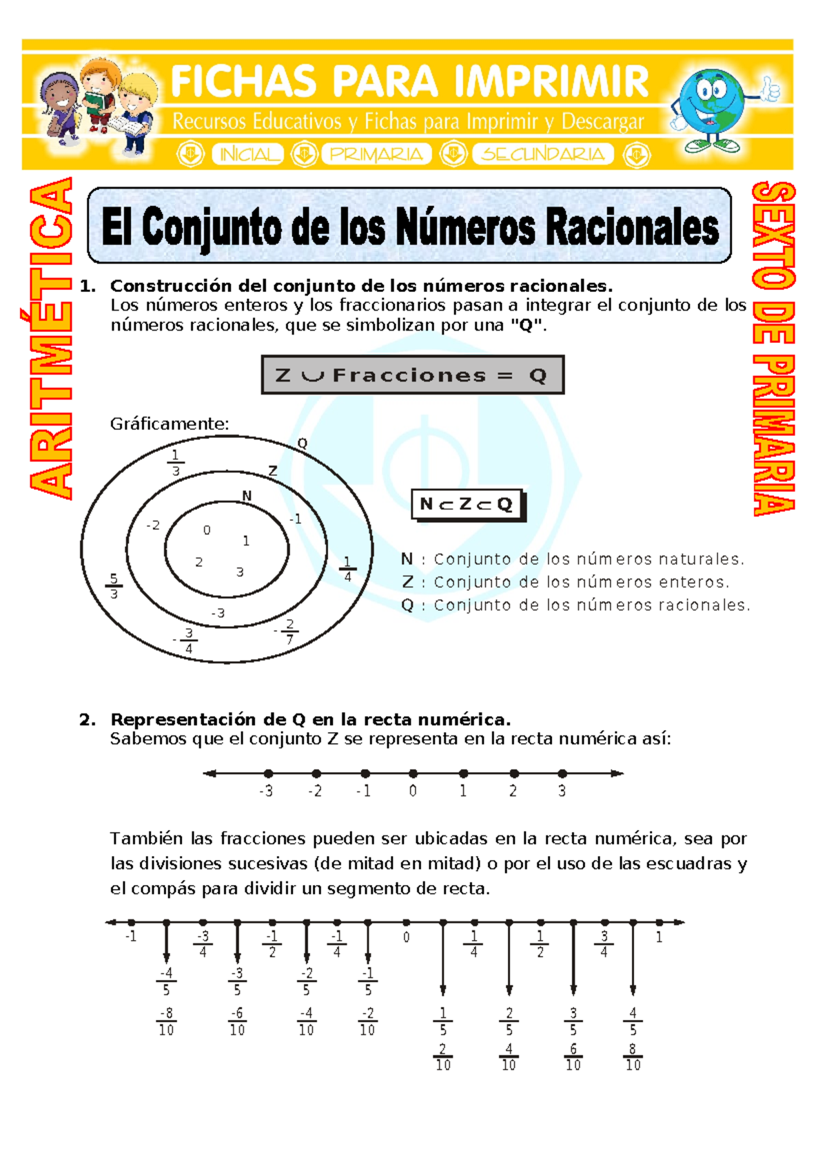 Conjunto de los Números Racionales para Sexto de Primaria - 1 ...