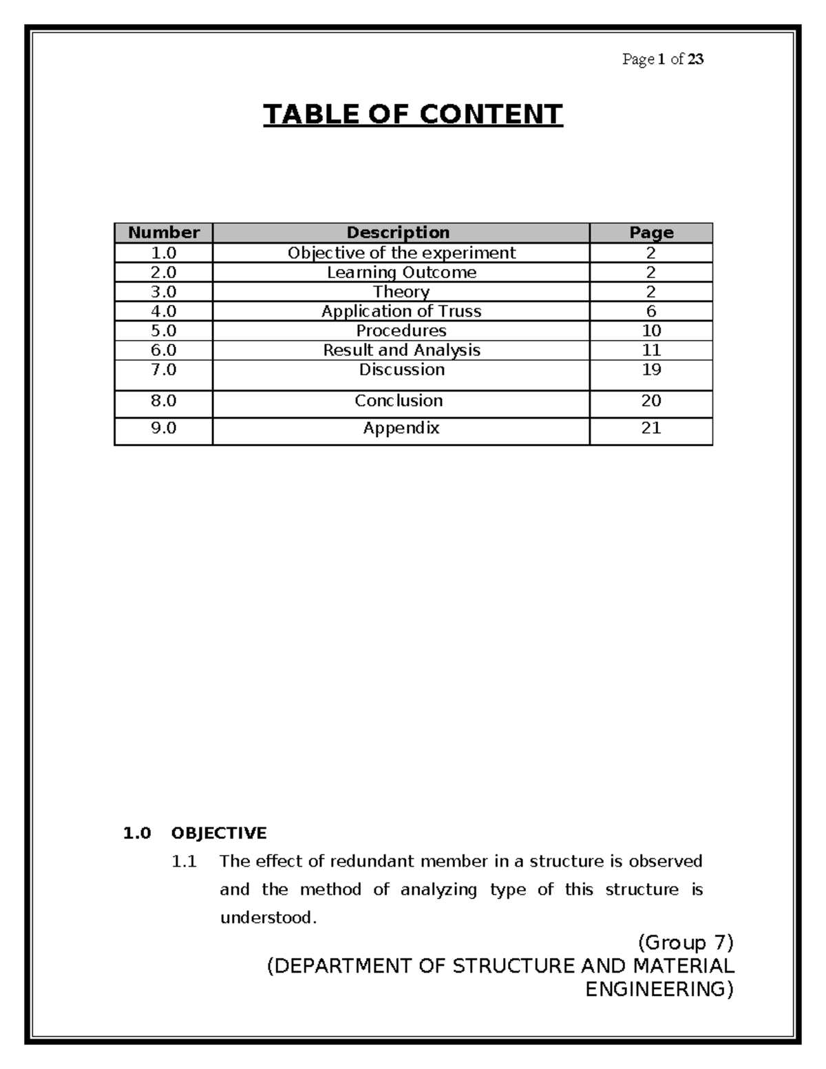 Truss-Full-Report-DEPARTMENT OF STRUCTURE AND MATERIAL ENGINEERING ...