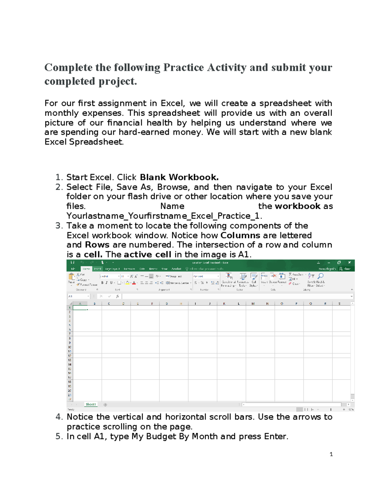 Practice Activity 1 - hands-on practicals - Complete the following ...