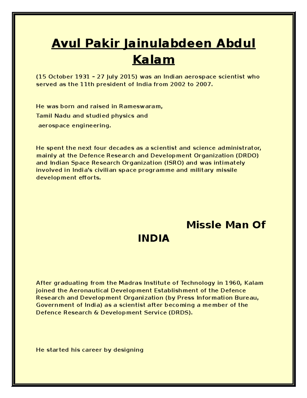 Avul Pakir Jainulabdeen Abdul Kalam - Avul Pakir Jainulabdeen Abdul ...