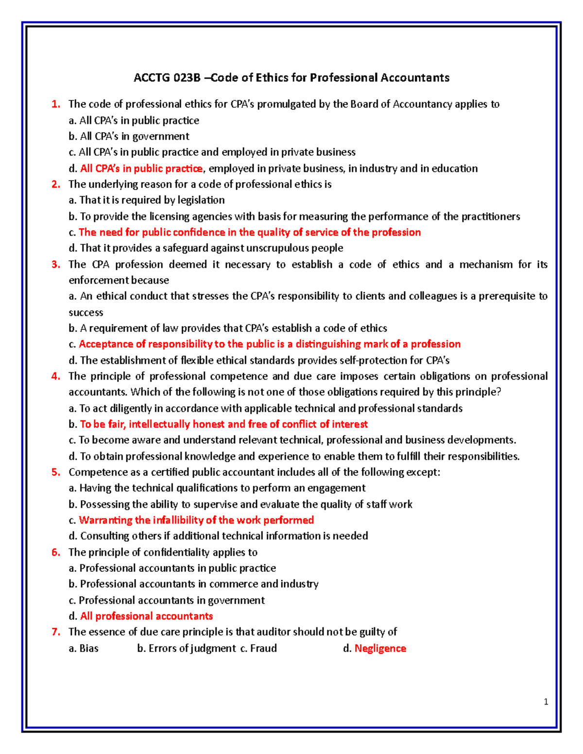 Code of Ethics for Professional Accountants - The code of professional ...